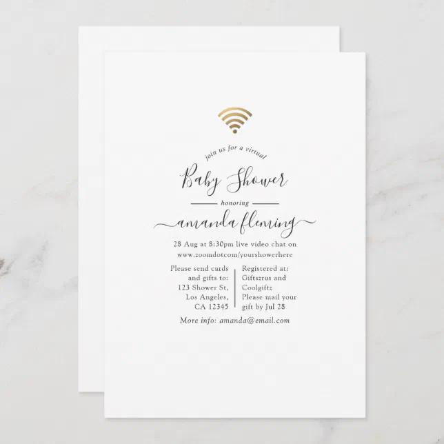 Trendy Virtual Shower Invitation | Zazzle
