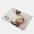 Trendy Watercolor Siamese Cat Personalized Doormat | Zazzle
