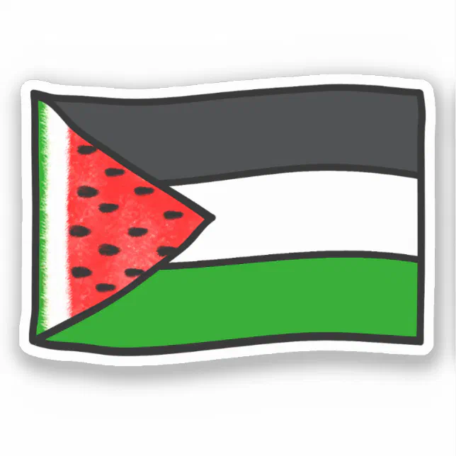 Trendy Watermelon Palestine Flag Artwork Sticker | Zazzle