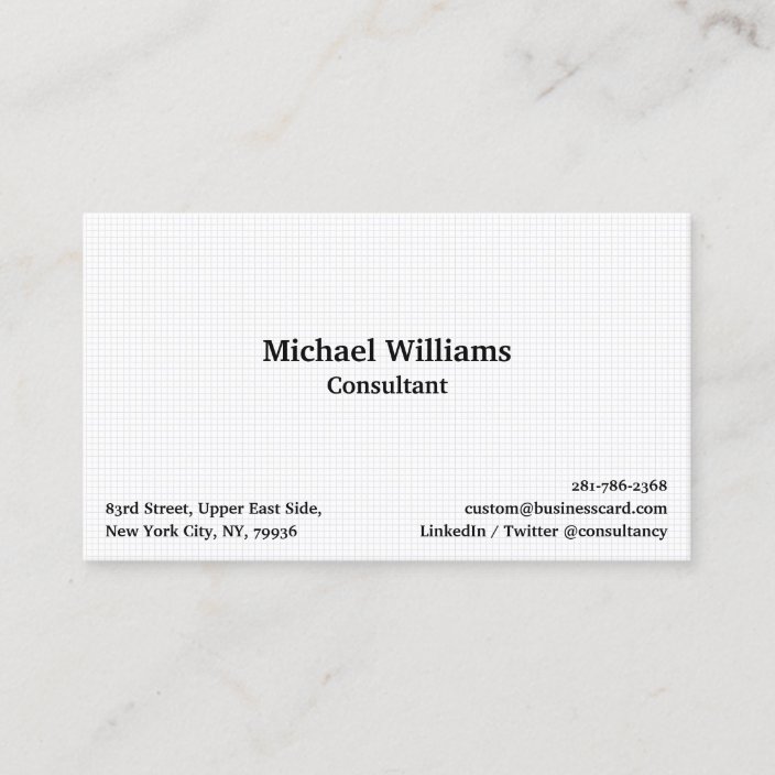 Trendy White Checkered Geometric Pattern Modern Business Card | Zazzle.com