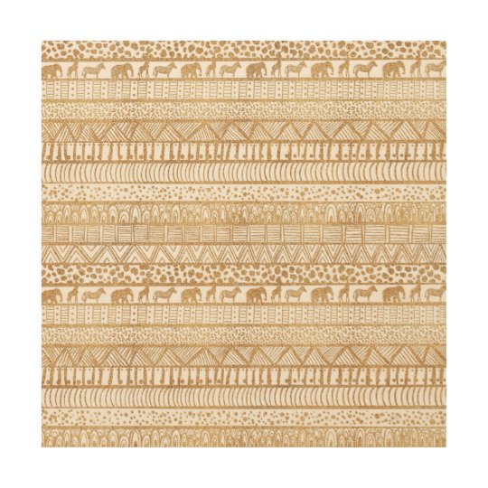 Trendy White & Gold Tribal African Pattern Wood Wall Art | Zazzle.com