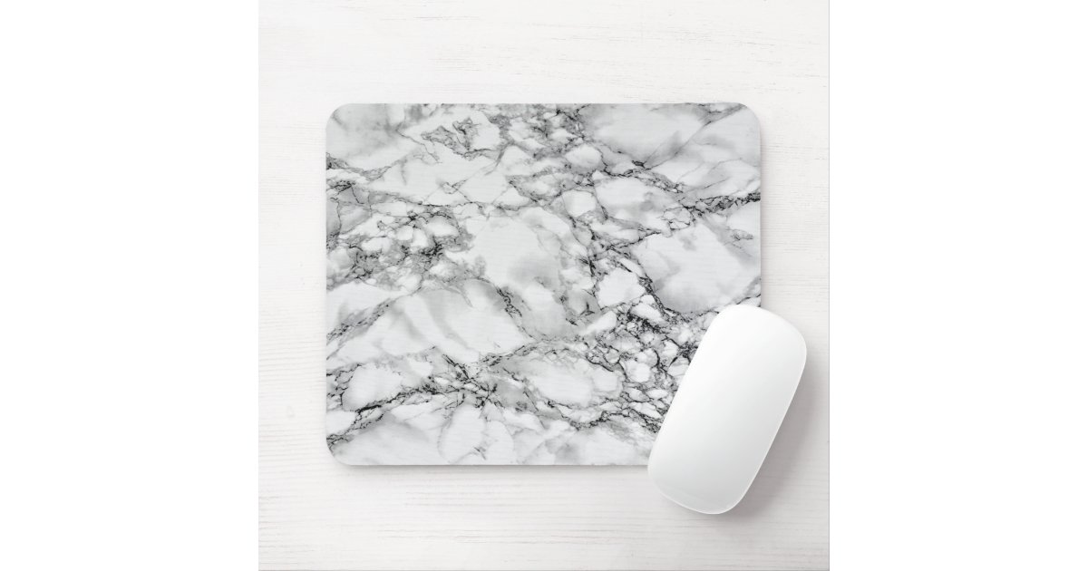 Trendy White Marble Stone Mouse Pad | Zazzle