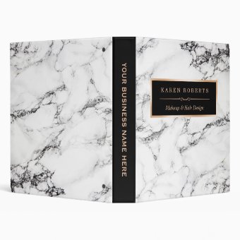 Trendy White Marble Stone Texture Modern Design Binder | Zazzle