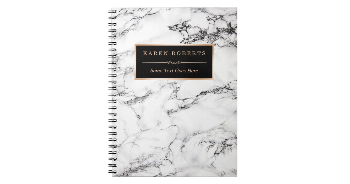 Trendy White Marble Stone Texture Modern Look Notebook | Zazzle