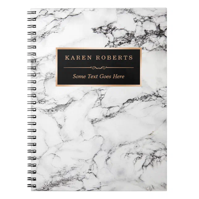 Trendy White Marble Stone Texture Modern Look Notebook | Zazzle