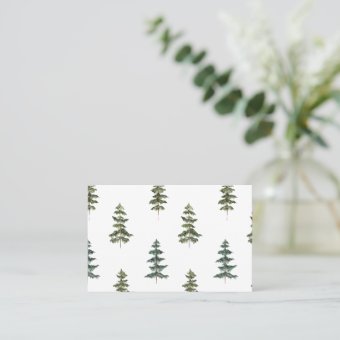Trendy Winter | Christmas Tree Pattern Business Card | Zazzle