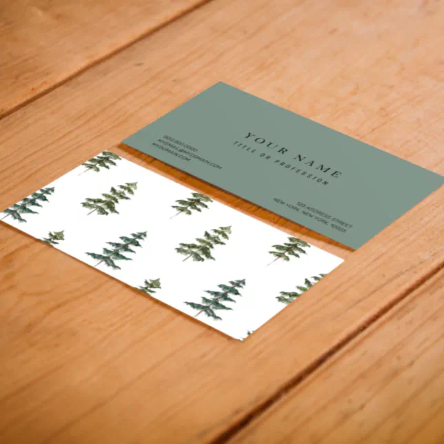 Trendy Winter | Christmas Tree Pattern Business Card | Zazzle