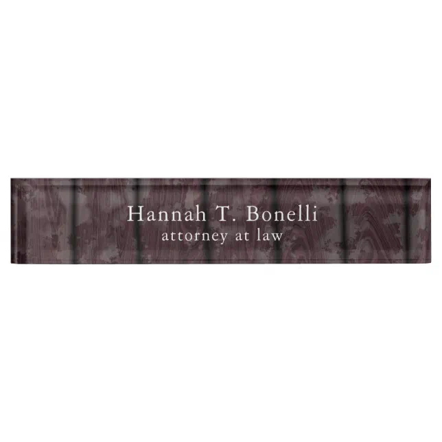 Trendy Wood Design Plain Professional Desk Name Plate | Zazzle