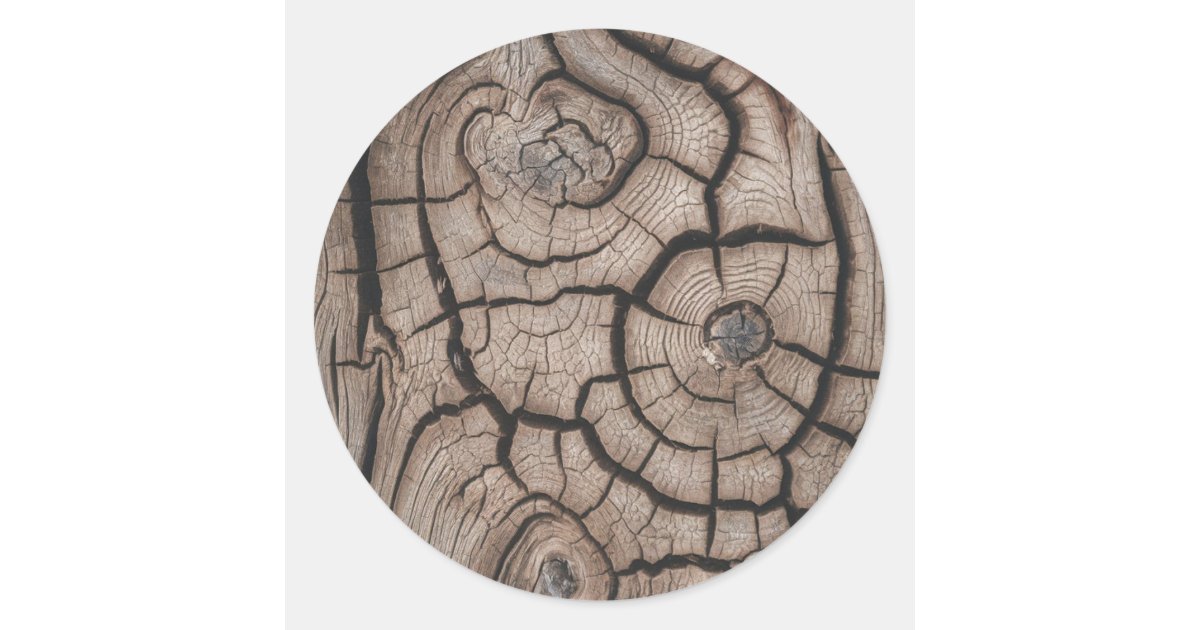 Trendy Wood Wooden Tree Logs Classic Round Sticker | Zazzle