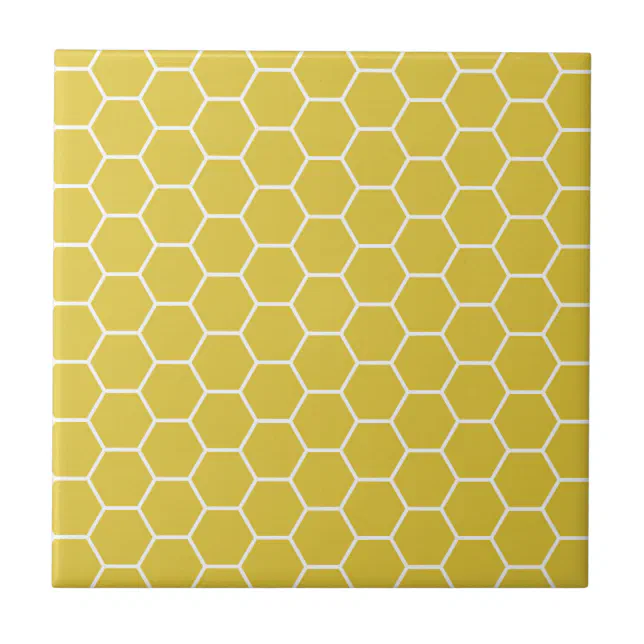Trendy Yellow Geometric Honeycomb Hexagon Pattern Tile | Zazzle