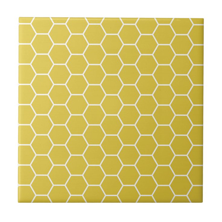 Trendy Yellow Geometric Honeycomb Hexagon Pattern Tile | Zazzle