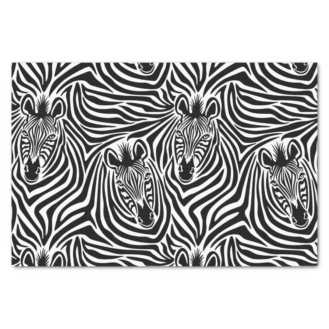 Trendy Zebra Print Black And White Pattern Tissue Paper | Zazzle