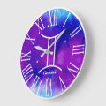 Trendy Zodiac Nebula Gemini Symbol Large Clock | Zazzle