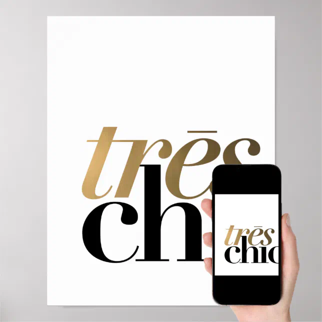 TRES CHIC 11x14'' | TYPOGRAPHY POSTER | Zazzle