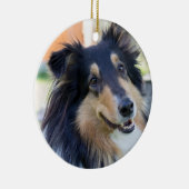 Tri Color Collie Puppy Dog Ceramic Ornament | Zazzle
