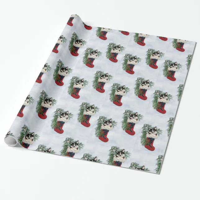 Tri-Color Corgi in Stocking Wrapping Paper | Zazzle