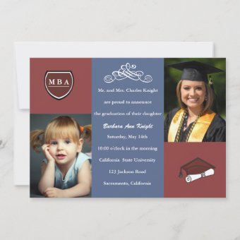 Tri Color Graduation Invitation / Announcement | Zazzle