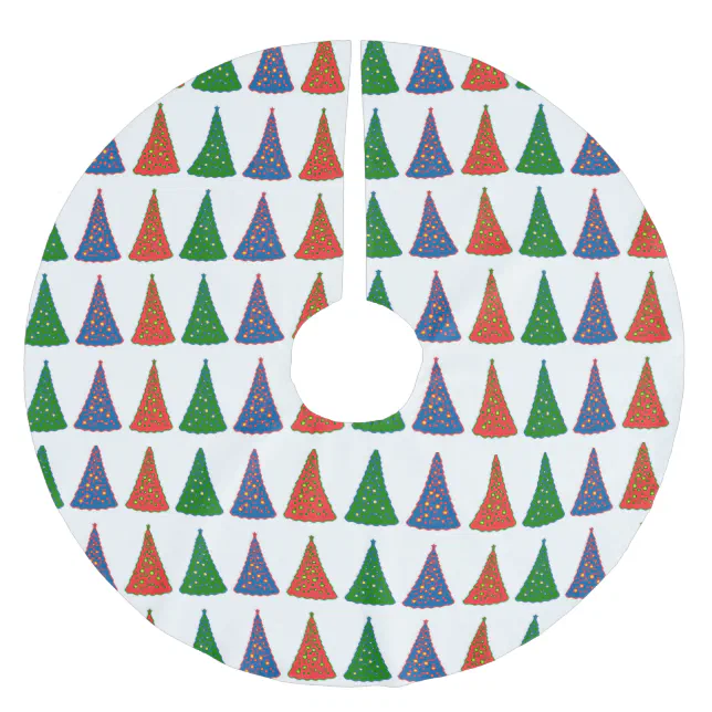 Tri-Color Trees Brushed Polyester Tree Skirt | Zazzle