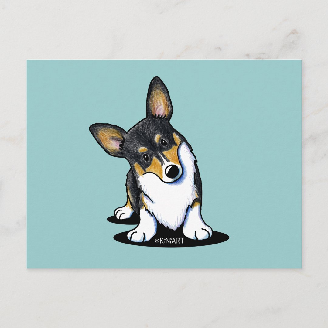Tri Curious Corgi Postcard | Zazzle