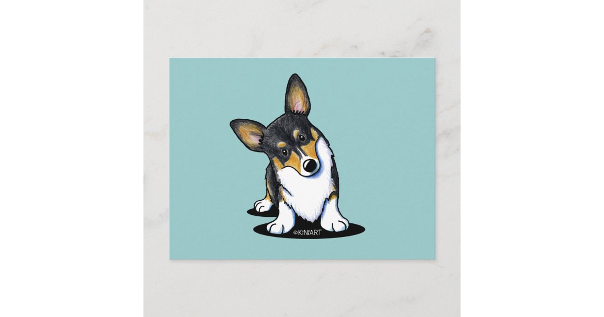 Tri Curious Corgi Postcard | Zazzle