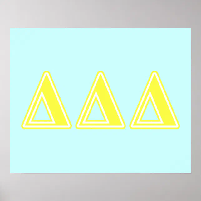 Tri Delta Yellow Letters 3 Poster | Zazzle