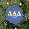 Tri Delta Yellow Letters Ceramic Ornament | Zazzle