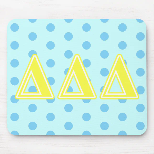 Tri Delta Yellow Letters Mouse Pad | Zazzle