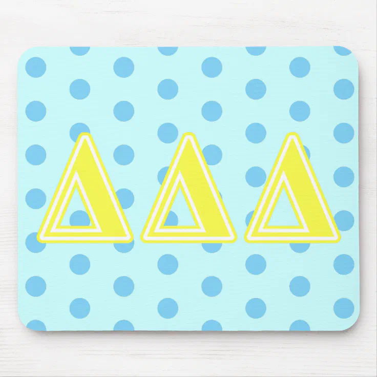 Tri Delta Yellow Letters Mouse Pad | Zazzle