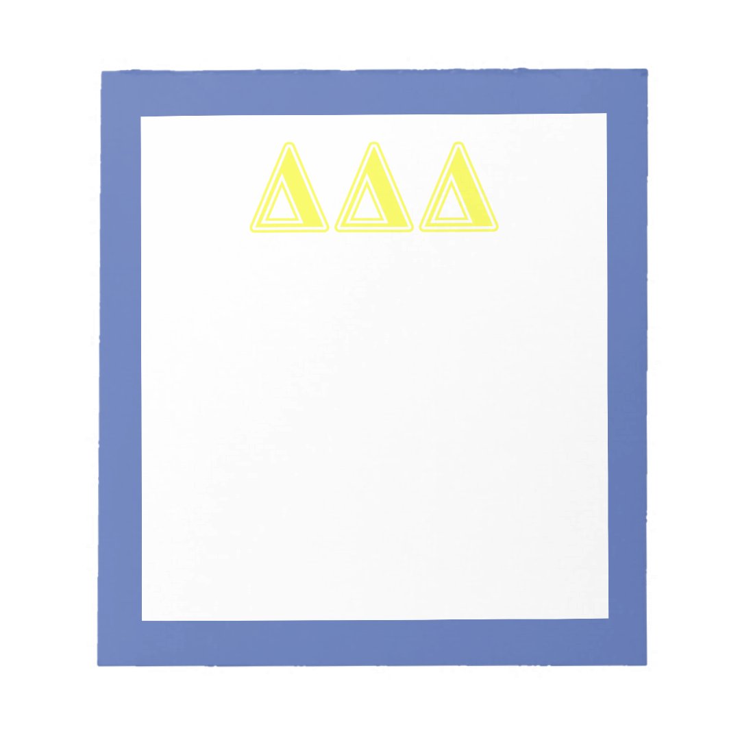 Tri Delta Yellow Letters Notepad | Zazzle