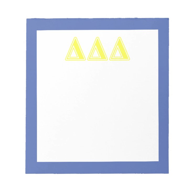 Tri Delta Yellow Letters Notepad | Zazzle