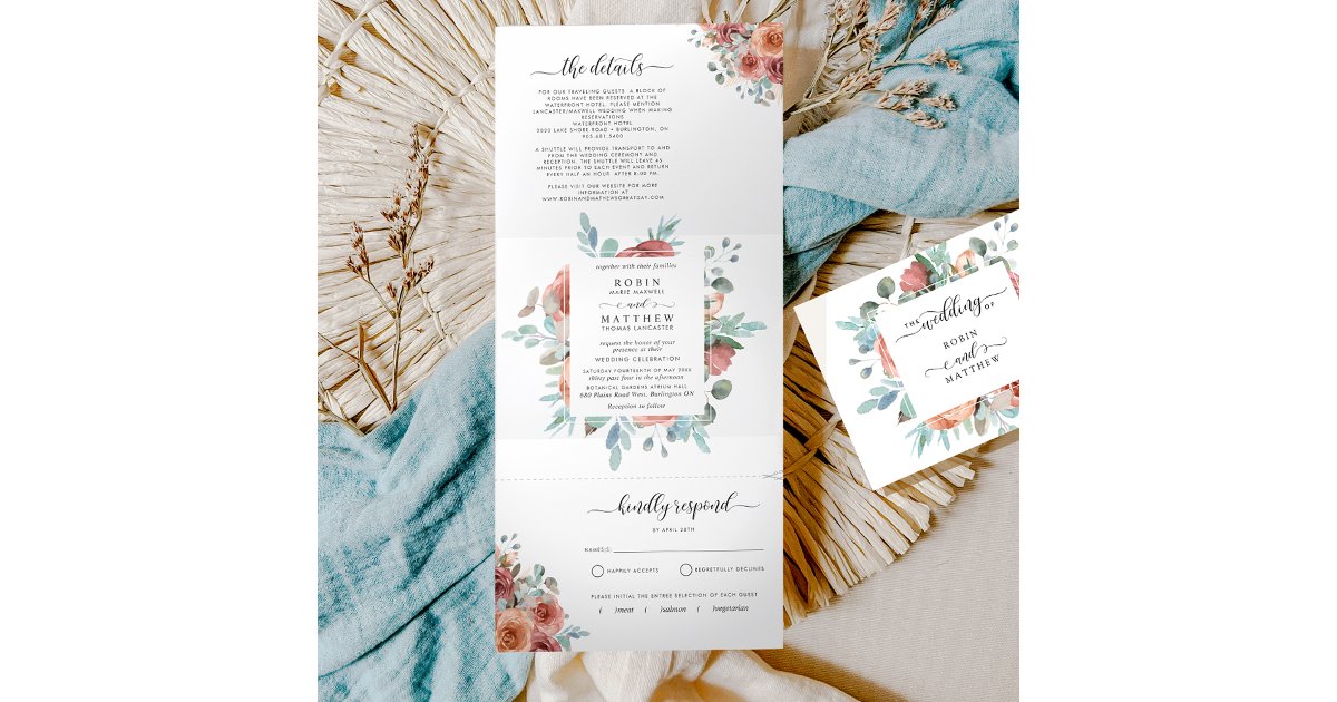 Tri-Fold Invitation with RSVP "Ethereal" Wedding | Zazzle