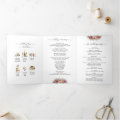 Tri fold Wedding Program and Watercolor Timeline | Zazzle