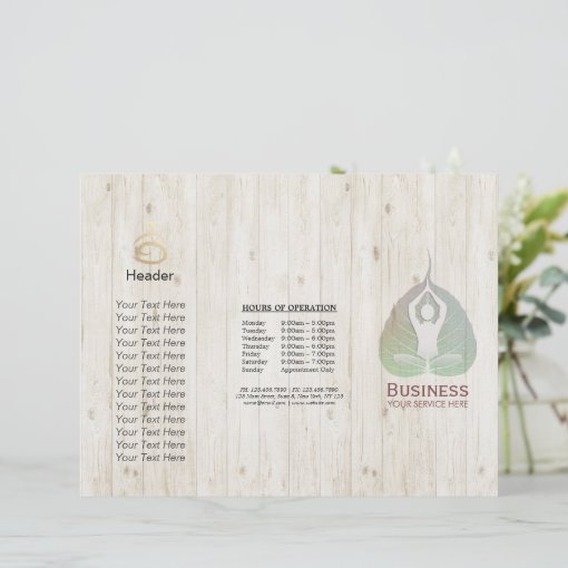Tri-Fold Yoga Studio Brochures Meditation Studio | Zazzle
