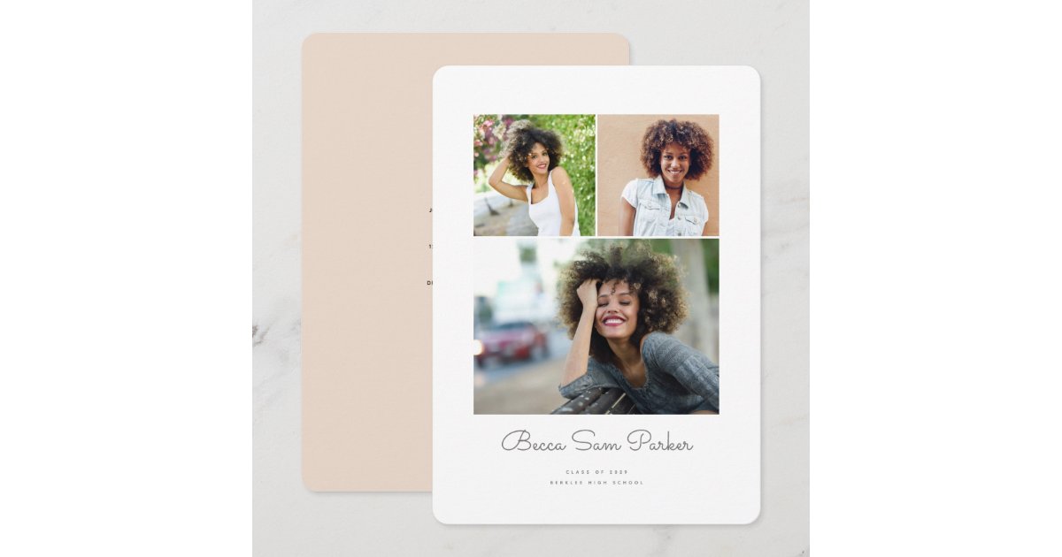 Tri Grid Graduation Announcement | Zazzle