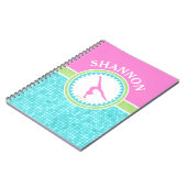 Tri-Pastel Color Gymnastics With Aqua Tile Notebook | Zazzle