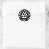 Tri-Triangle Rune Shield on Blk Classic Round Sticker | Zazzle