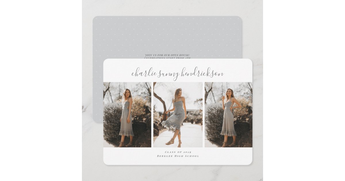 Triad Graduation Announcement | Zazzle