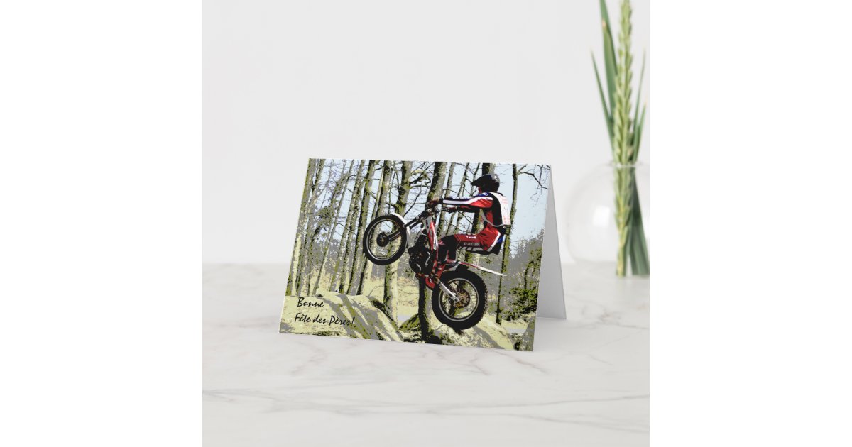 trials rider French fathers day card | Zazzle