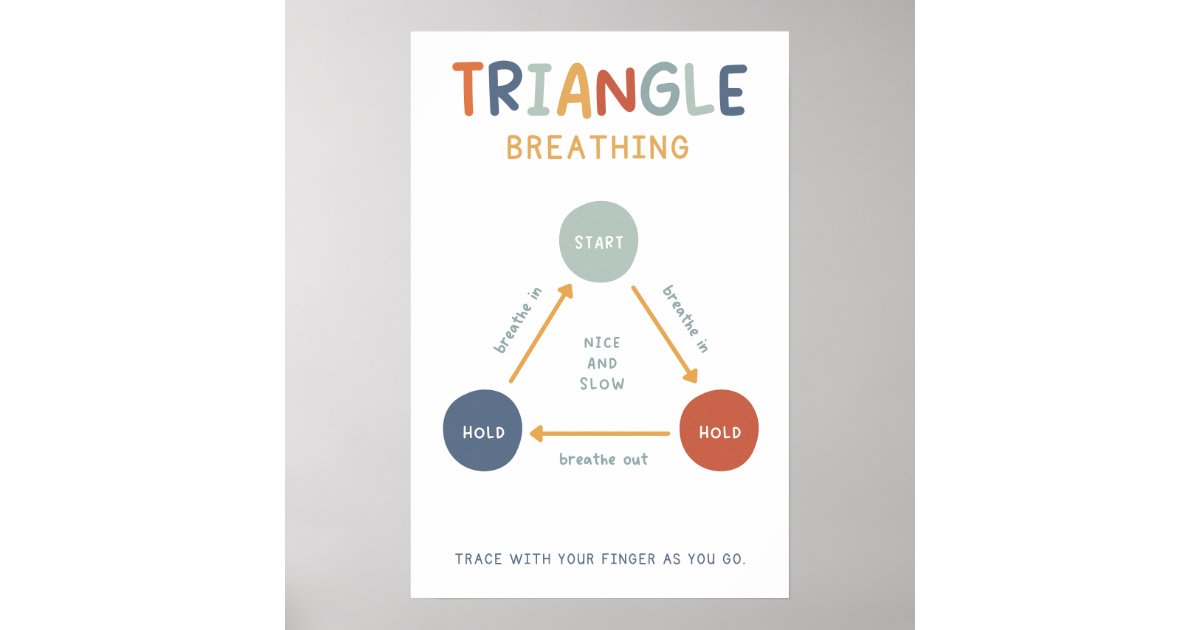 Triangle Boho Breathing Technique Classroom Poster | Zazzle
