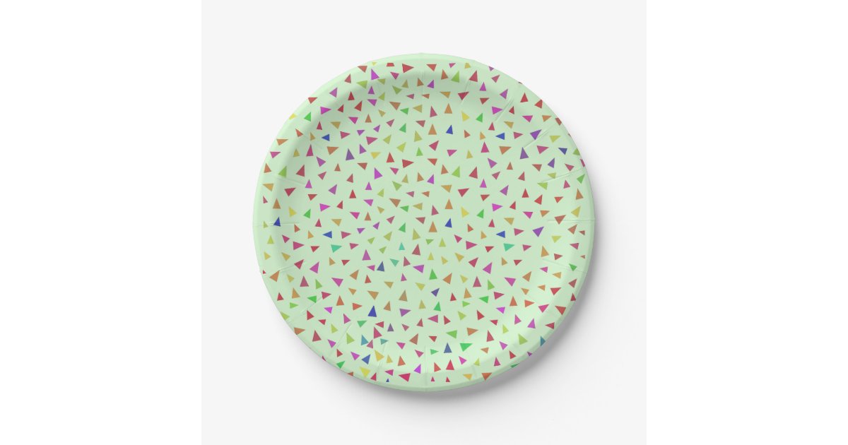 Triangle Geometric Shape Art Paper Plates | Zazzle