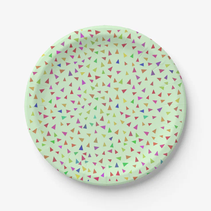 Triangle Geometric Shape Art Paper Plates | Zazzle