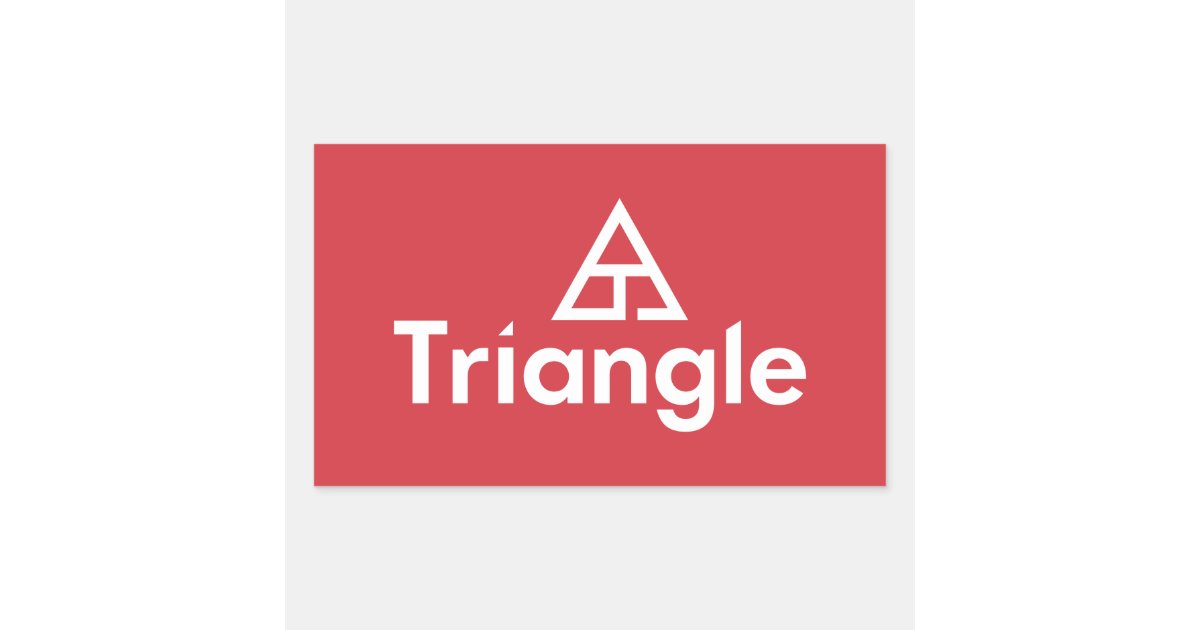 Triangle Stacked Logo Rectangular Sticker | Zazzle