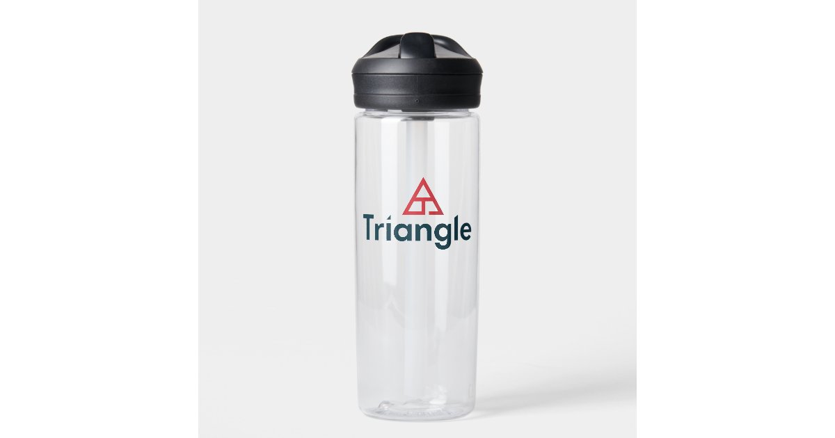 Triangle Stacked Logo Water Bottle | Zazzle