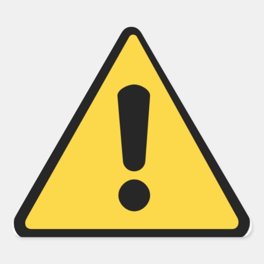Triangle warning sticker | Zazzle.com