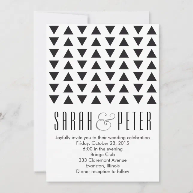 Triangles Modern Wedding Invitation | Zazzle