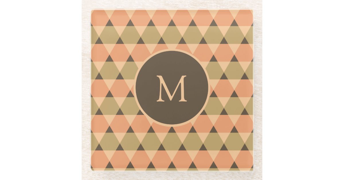Triangles Pattern Glass Coaster | Zazzle