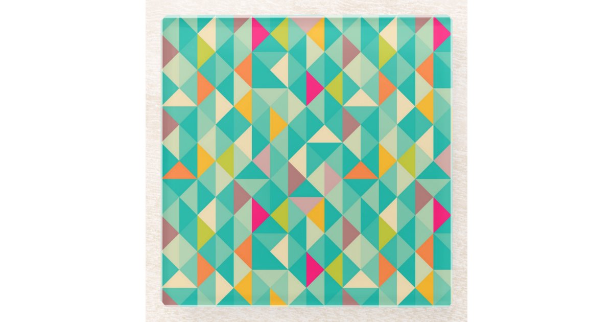 Triangles pattern glass coaster | Zazzle