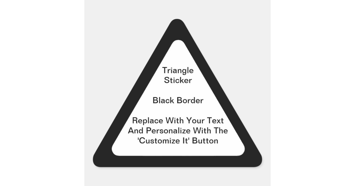 Triangular Stickers With A Black Border In Sheets | Zazzle