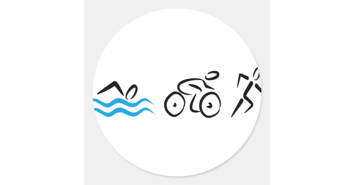 Triathlon Classic Round Sticker | Zazzle