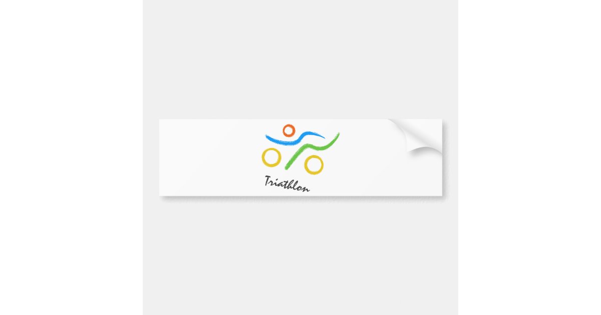 Triathlon logo bumper sticker | Zazzle